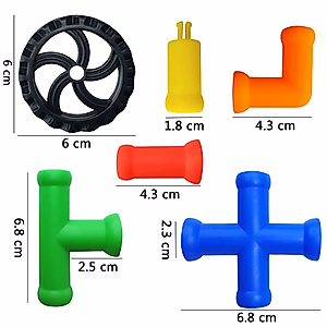 Tucimibo STEM Pipes & Joints Tube Building Blocks Sensory Toy Set for Toddler Boys Girls Kids, 100 Pcs Creative Locks Construction Educational Preschool Learning Child Gift with Wheels