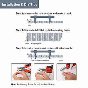 goldenwarm 10 Pack Cabinet Handles Matte Black Cabinet Pulls 3 Inch Hole Center Drawer Pulls Modern Bar Dresser Handles for Bathroom Kitchen Bedroom, Zinc Alloy