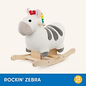 Battat – Zebra Rocking Horse – Wooden Rocker & Plush Body – Active Play Toy – Sturdy & Durable – 12 Months + – Rockin’ Zebra