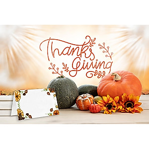 Thanksgiving Day Table Place Card, 25-Piece Tent Style Cards Set, Special Paper Easy-to-Write and Foldable, Seating Cards for Thanksgiving Day Party, Food Labels -G03