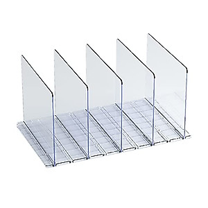 Creahappy 5pcs Shelf Dividers for Closet Shelf Organizer with Base Shelf Closet Organization Adjustable Cabinets Shelf Vertical Purse Separator Closet Bookshelf for Organization in Bedroom Office