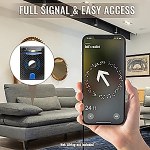 Wallet With Airtag Holder for Mens, Slim Long Bifold Wallets for Men RFID Blocking Wallets Business Card Holder Credit Card Holder Purse Black Airtag Wallet with Money Clip Large Capacity Mens Gift