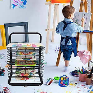 Art Drying Rack - Multi-Functional Art Storage Rack, 15 Removable Shelves for Classroom and Art Studio Use, Ideal for Paint Drying