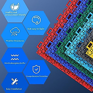 16 pcs Interlocking Shower Cushion Mat 10" x 10" Non-Slip Rubber Floor Tiles DIY Shower Bath Tile Splicing Waterproof Drainage Mat for Drain Pool Deck Patio Yard (Color : Yellow)