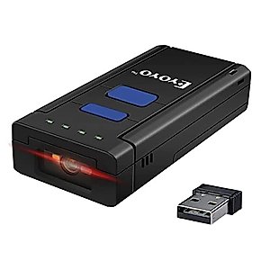 Portable Bluetooth Barcode Scanner Wireless, Eyoyo 2877 CCD Mini Handheld CMOS UPC Barcode Reader Compatible for POS, iPad, iPhone, Android Phones, iOS Work for Store, Book, Library Inventory