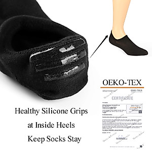 Mottee&Zconia No Show Socks Men Low Cut Ankle Short Socks for Men Black Casual Anti-slid Socks with Non Slip Grip for Men Size8-11