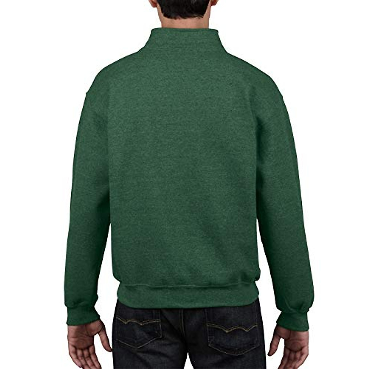 Gildan Adult Fleece Quarter-Zip Cadet Collar Sweatshirt, Style G18800, Black, Large