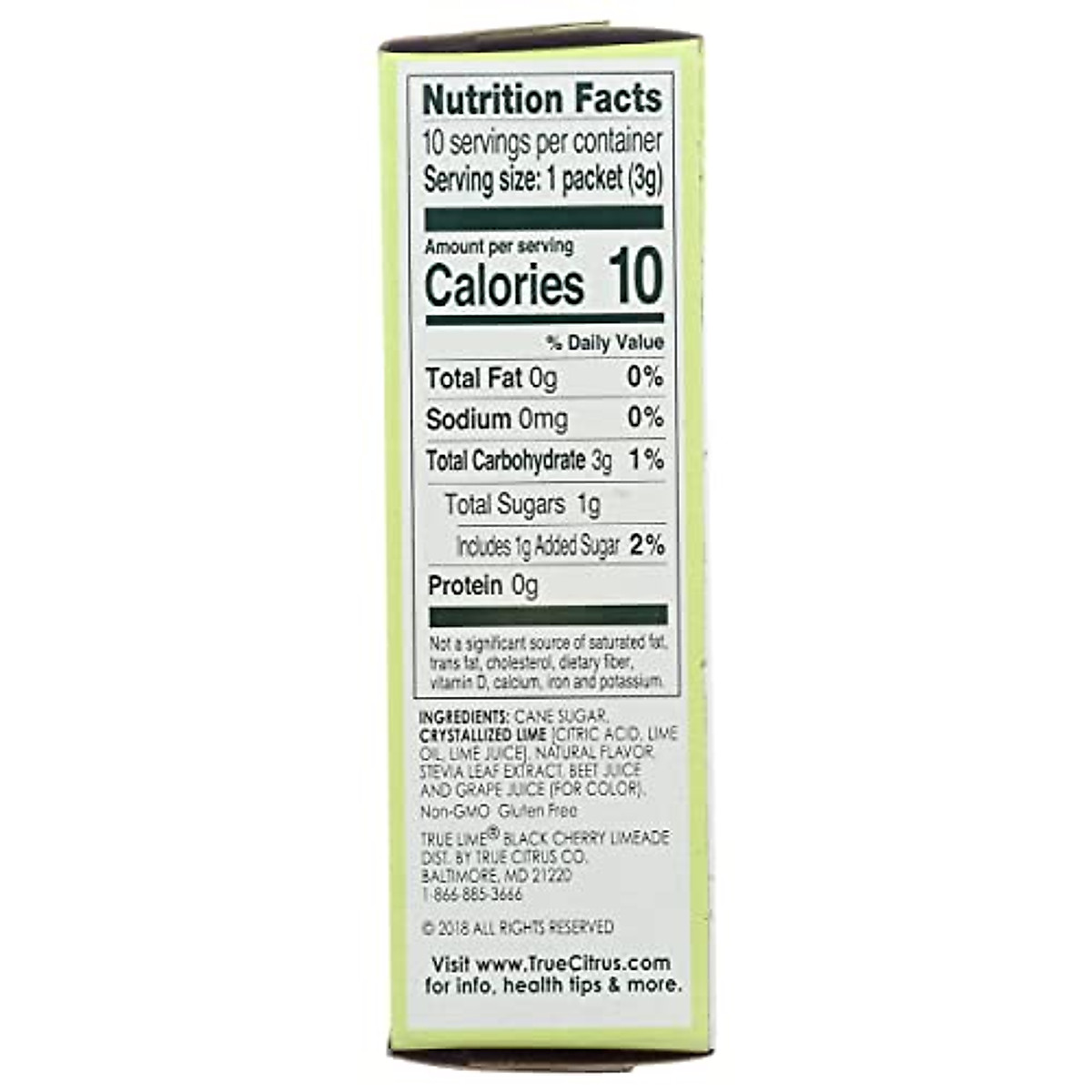 True Citrus Black Cherry Lemonade Water Enhancer Flavored Drink Mix, Non GMO, 1.06 Ounces (Pack Of 12)