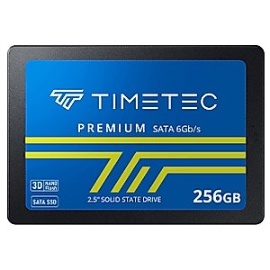 Timetec 256GB SSD 3D NAND QLC SATA III 6Gb/s 2.5 Inch 7mm (0.28") Read Speed Up to 530 MB/s SLC Cache Performance Boost Internal Solid State Drive for PC Computer Desktop and Laptop (256GB)