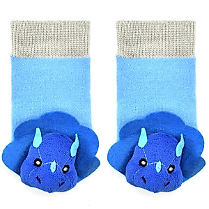 Piero Liventi Blue Tricera Boogie Toes Rattle Sock, 1-Pair (0-1Y)