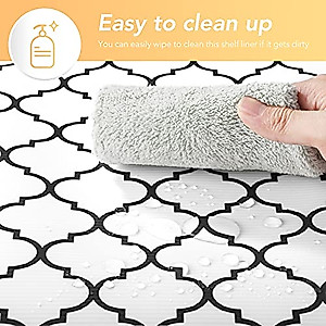 Glotoch Express Non Slip Shelf Liners for Kithchen Cabinets, Premium Cabinet Liners for Shelves, Fridge, Bathroom, Pantry, 12" X20FT, White and Black