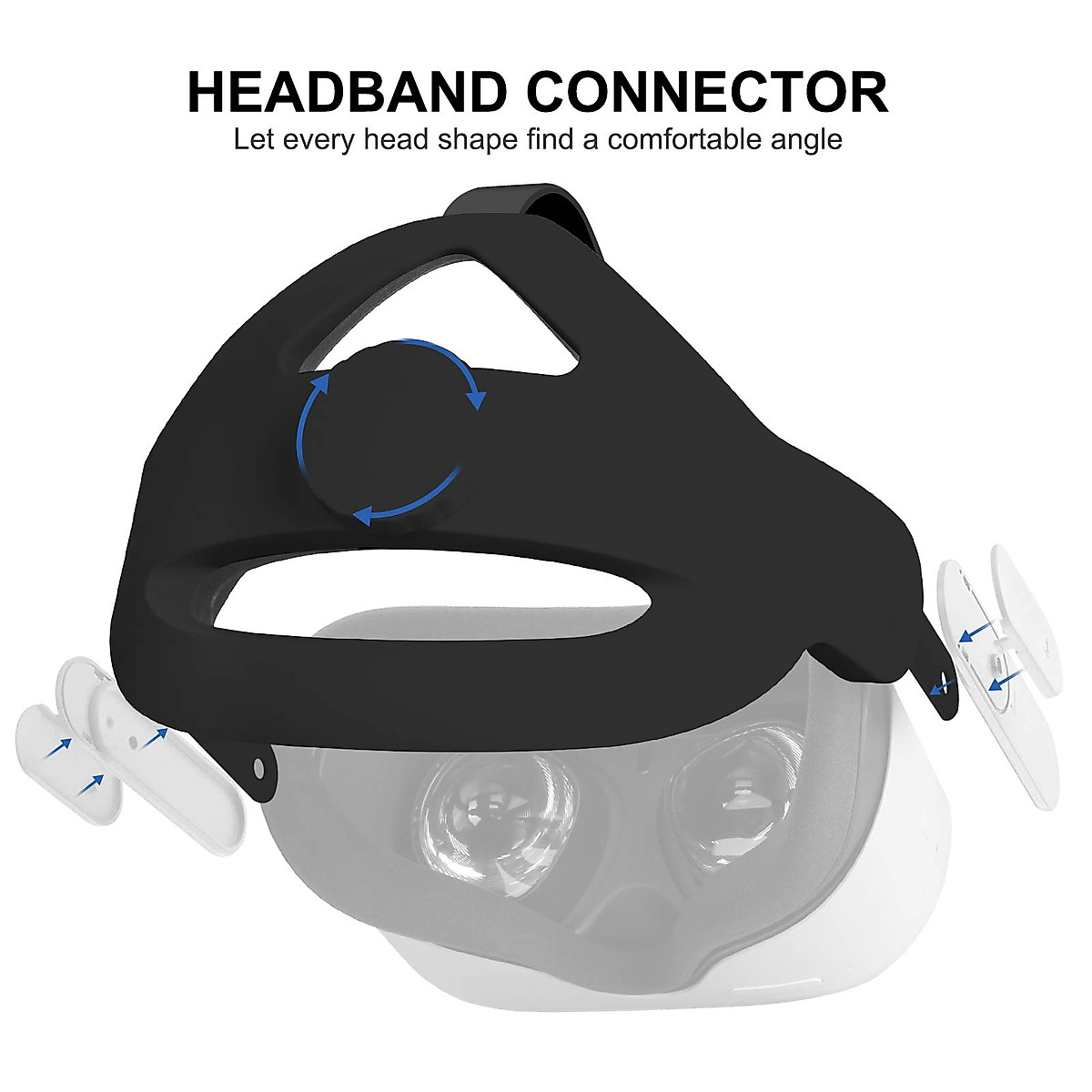 Eyglo Adjustable Head Strap for Oculus Quest 2 Elite Strap Replacement, Reduce Head Pressure and Enhanced Support, Comfortable Full Coverage(K6 Black)