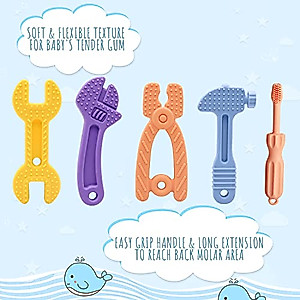 Baby Boy Toys - Baby Molar Teether Teething Toys 0-6 Months 6-12 - Soothe Babies Sore Gums Chew Toys - BPA Free Silicone - 7 Pack