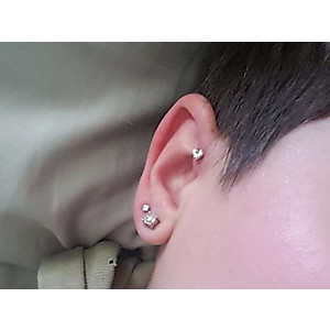 Briana Williams 16G Cartilage Earring Stud Tragus Forward Helix Piercing Jewelry Stainless Steel Lip Ear Piercing Jewelry for Women Men