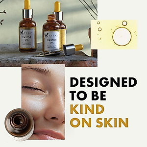 Eclat Skincare Castor Oil Organic Cold Pressed for Hair Growth & Strength, Helps in Thickening Eyelashes and Eyebrows Volume, Hydrates Skin - 1 fl oz + Applicator