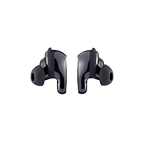 Bose QuietComfort Ultra True Wireless Bluetooth Adjustable Noise Cancelling Earbuds, Spatial Audio, Up to 6 Hours of Play Time, Black Bundle with Fit Kit