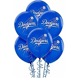 Los Angeles Dodgers MLB Printed Latex Balloons - 12" (Pack Of 6) - Perfect For Game Day Parties & Celebrations