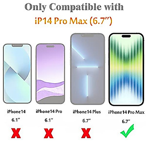 Bkrtondsy for iPhone 14 Pro Max Case Clear Crystal Slim [3 IN 1] with Tempered Glass Screen Protectors & Camera Lens Protectors [Military Drop Shockproof] (Clear)