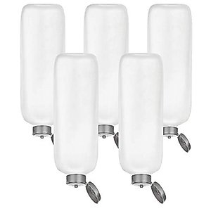Grand Parfums Empty Lotion Bottles 8 Oz Squeeze with Flip Cap for Hand Gel, Shampoo Creams, Body Wash, Self-Tanner, Massage Lotion HDPE Tottle w/Silver Cap, 240ml (Pack of 5)