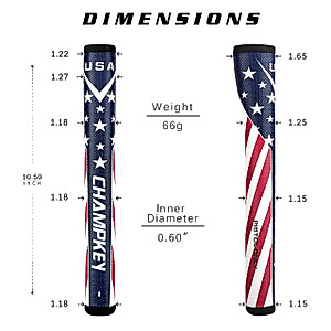 CHAMPKEY USA Pistol Golf Putter Grip | Comfortable Polyurethane and Lightweight Putter Grips