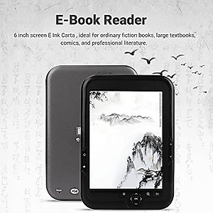 Yoidesu E Reader, 6in 800x600 HD E Reader, Ink Screen Protect Eyes Ebook Readers with Protective Case, Support FM, Music Playback, Electronic Pocketbook Device(#3)