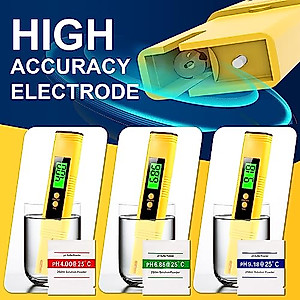 PH Meter, Digital PH Meter for Water, 0.01 High Accuracy PH Tester with 0-14 PH Measurement Range for Hydroponics, Household Drinking, Pool and Aquarium