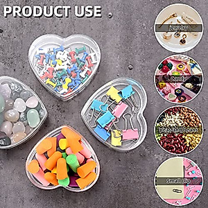 Dayaanee Clear Acrylic Plastic Heart-shaped Acrylic Box with Lid 2 Pack Small 3.3x2.9x1.6Inch/85X75X40mm Storage Boxes Cube Organizer Containers for Candy Pill and Tiny Jewelry