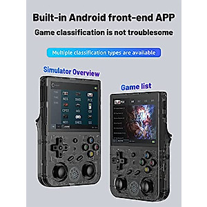 RG353V Retro Video Handheld Game Console Android 11+Linux System, 3.5 Inches IPS Screen 64G TF Card 4420+ Classic Games RK3566 64bit Game Console Compatible with Bluetooth 4.2 and 5G WiFi
