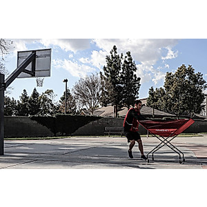 PowerNet Volleyball Wheeled Cart | Portable Hammock Ball Cart | Collapsible Rolling Training Equipment Basket | Lightweight Bin | Great for Multisport Use