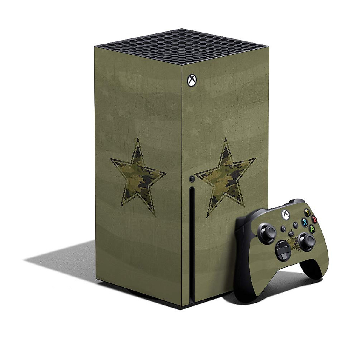 MightySkins Skin Compatible with Xbox Series X Bundle - Army Star | Protective, Durable, and Unique Vinyl Decal wrap Cover | Easy to Apply, Remove, and Change Styles | Made in The USA (MIXBSERXCMB-Army Star)