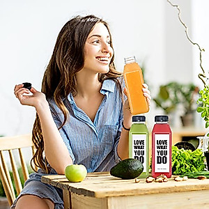 Fhxtcygj Juice Container with Lids, 16oz Plastic Bottles with Caps, 30pcs Empty Plastic Juice Bottles Reusable Clear Bulk Beverage Containers with Tamper Evident Cap for Milk, Smoothie, Drinks