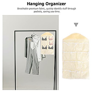 Cabilock 3pcs16 Bathroom Hanging Clear Bag Back Living Grey Mesh Shelf Bags Shoe with Pockets Organizer Over Large Sock Dormitory Room, Bedroom Grey, Home Rack Socks Tidy Bra Door: Hanger