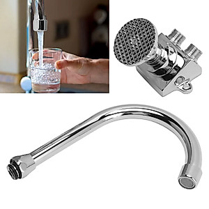 Floor Mount Pedal Valve for Faucet, Food Operated Water Valve with Dounble Water Outlet Water Saving Foot Pedal Water Tap Control Switch Valve for Public Places, Hands Free & Easy to Install