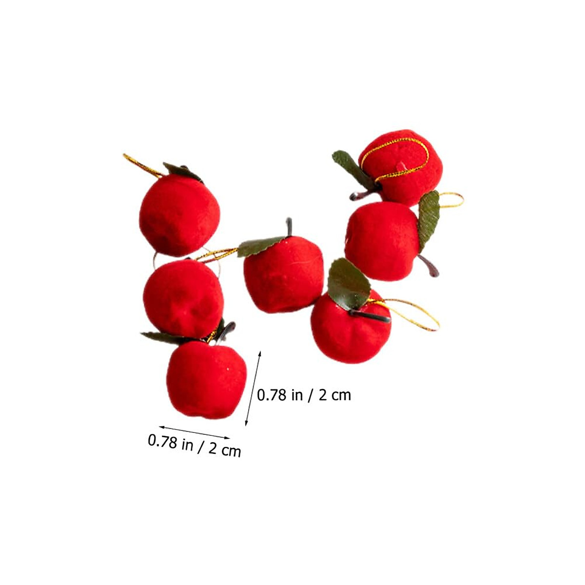 Artibetter Shatterproof Christmas Tree Baubles, Christmas Tree Pendant Foam Red Apple Decoration Christmas Apple Ornament Apple Shaped Hanging Xmas Tree Decor 60Pcs 2cm