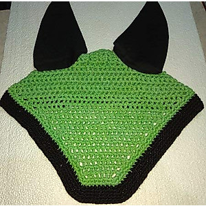 A C Horse Ear Net Crochet Fly Veil Equestrian Fly Bonnet/Veil/mask Standard Size