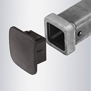 Yonput 1 PC Car Trailer Cover, 1.25" Trailer Hitch Cover Tube Cap, Trailer Hook Dust Plug Square Mouth Protection Cover, Compatible for Toyota Mercedes Mopar Audi F150 Ford GMC Truck Chevy (Black)