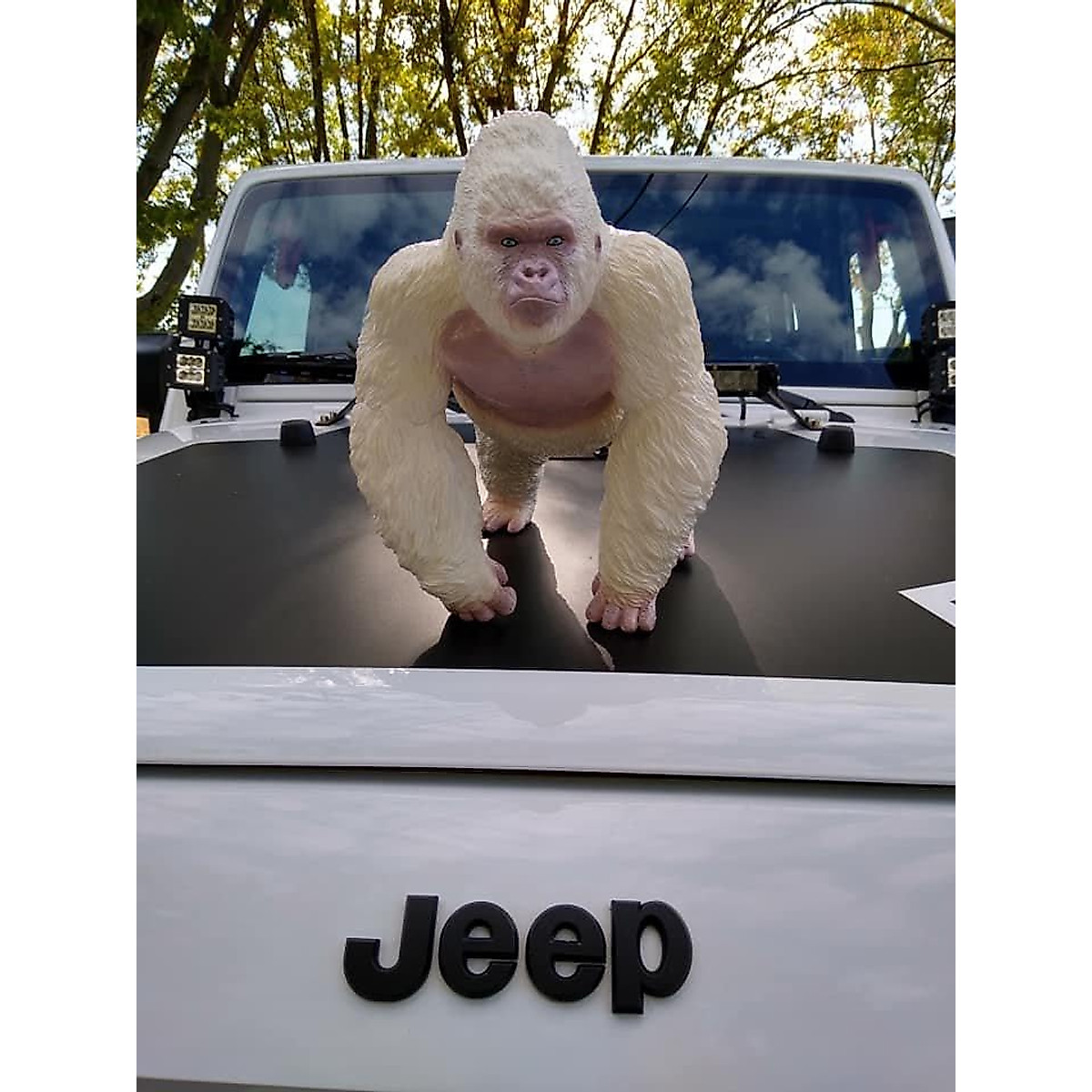 RECUR Gorilla King Kong Toys 11.8" [Largest Size] Albino Gorilla Toys Action Figure Rampage Gorilla Animal Figurine Hand-Painted Wild Ape Figure Gift for Collectors Girls Boys Age 3+