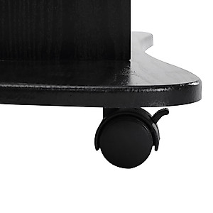 HOMCOM Adjustable Height Laptop Cart with Storage - Black