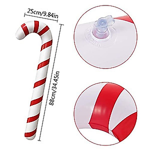 2pcs Inflatable Candy Canes Balloons for Christmas Candy Cane Decorations - Large Pool Floats Outdoor Candy Canes Balloons for Candy Cane Christmas Decorations
