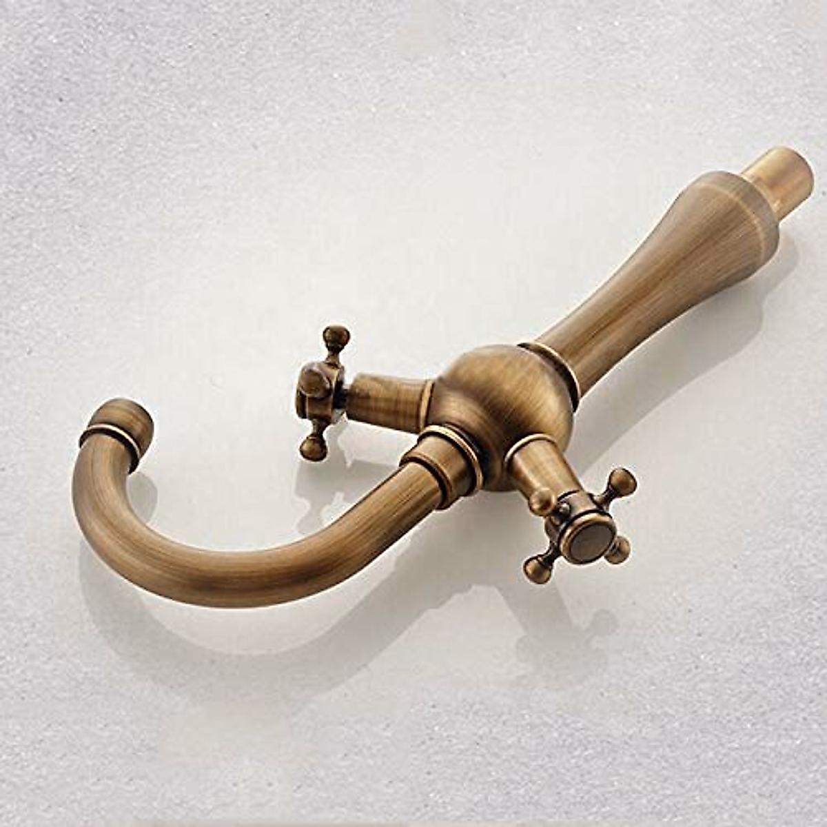 Kitchen Faucet Sink Tall Waterfall Spout Bathroom Vessel Sink Faucet Single Lever Countertop Mixer Tap Antique Brass