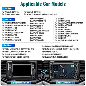 Double Din Android 11 Car Stereo for VW Jetta Seat Passat Golf TIGUAN 8 inch Touch Screen Car Radio with Bluetooth | FM | Mirror Link | GPS Navigation | WiFi | Steering Wheel Control | Backup Camera