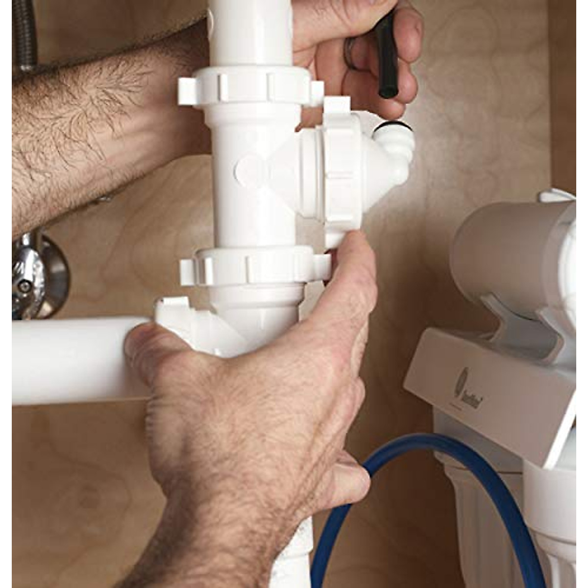 GE Reverse Osmosis System & Under Sink Water Filter | Faucet & Easy Install Kit Included | Premium Filtration Reduces Lead, Chlorine & More | Replace Filters Every 6 Months | GXRM10RBL