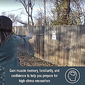 SABRE Pepper Gel Kit with Blue Water Practice Spray, 25 Bursts, Maximum Strength, Gel Is Safer, Ergonomic Finger Grip, Fast Flip Top Safety, Comes With A Blue Water Practice Spray Canister