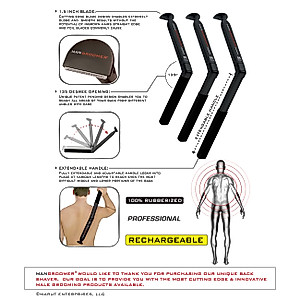 The Looking Great – Balls and Back Grooming Bundle by MANGROOMER - This Bundles Contains 2 Products: MANGROOMER Professional Body Groomer & Trimmer and The MANGROOMER Professional Back Hair Shaver