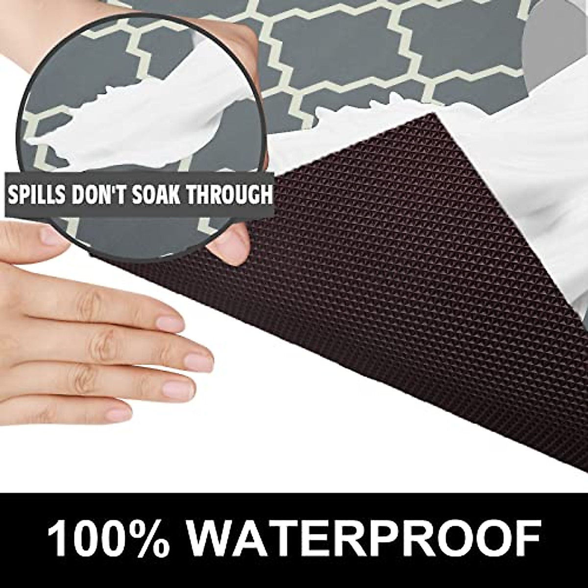 AiBOB Under The Sink Mat, 24 X 36 in, Durable Premium Mats Protect Kitchen and Bathroom Cabinets, Waterproof Absorbent Shelf Liner, Grey