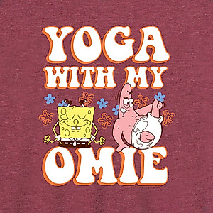 HYBRID APPAREL - Spongebob Squarepants - Yoga with My Omie - Women's Racerback Tank Top - Size Medium Heather Wine