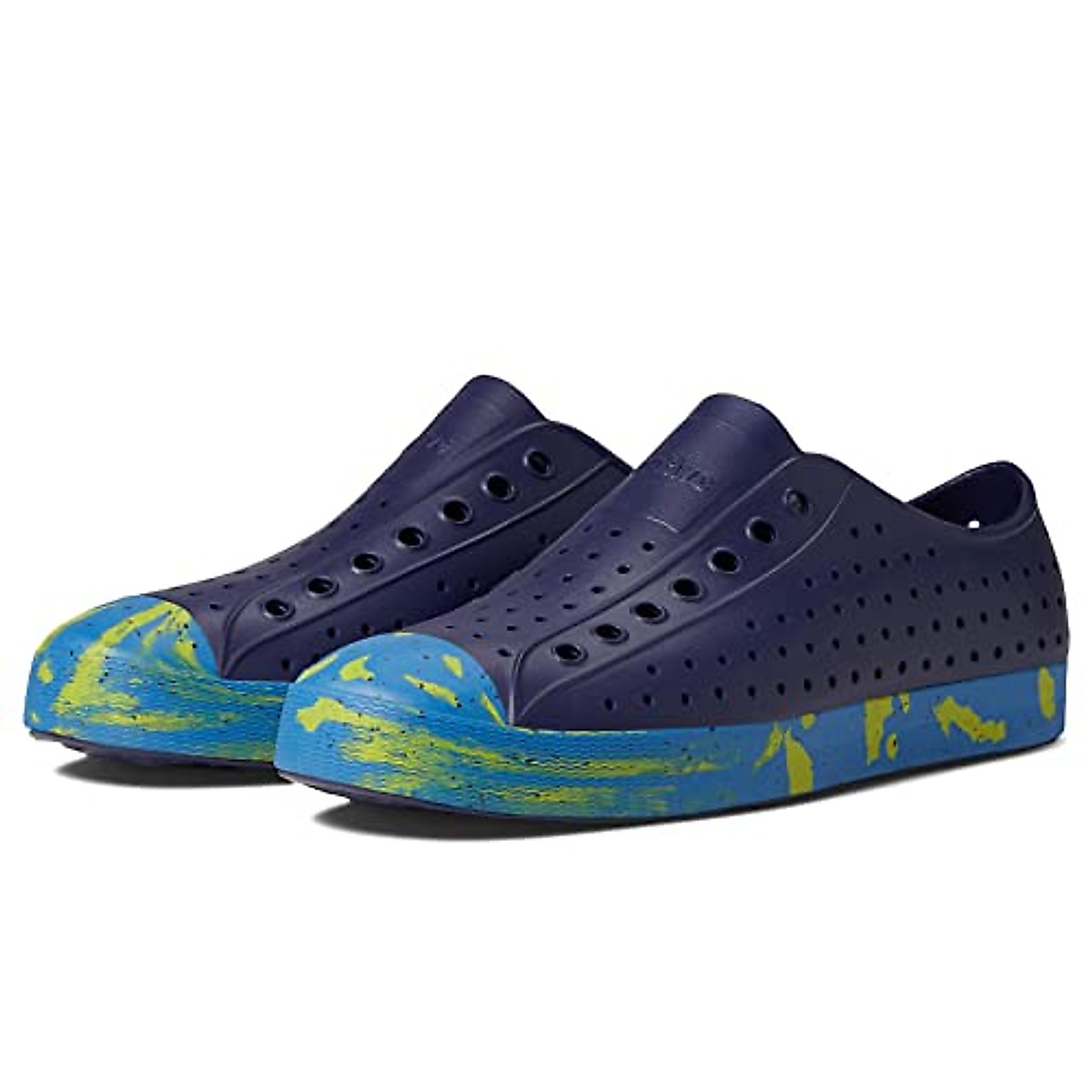 Native Shoes Jefferson Marbled Regatta Blue/Vallarta Palm Marble Men's 11, Women's 13 Medium
