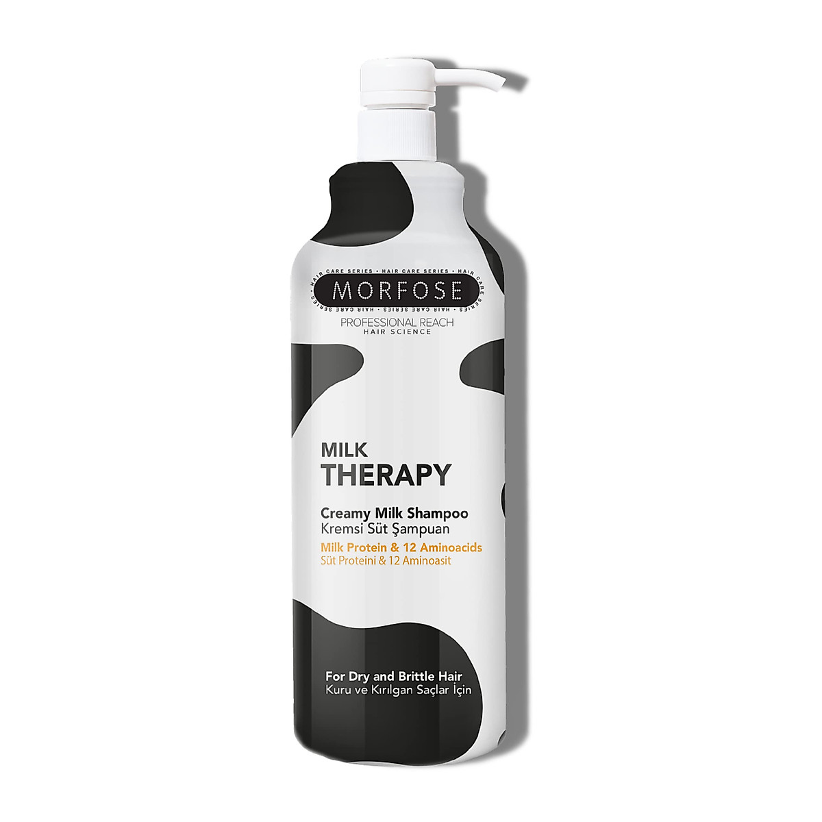 Morfose Professional Milk Therapy Creamy Hair Shampoo for Dry, Damaged, or Brittle Strands, Repairs and Protects, fuller, healthier, softer look, Eliminates Dryness, Damage, and Split Ends, 1000 ml