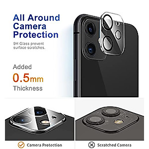 CANSHN 3 Pack Screen Protector for iPhone 11 [6.1 inch] + 3 Pack Tempered Glass Camera Lens Protector with Easy Installation Frame, Anti-Scratch, Case Friendly, 9H Hardness, HD Clear Film [6 Pack]