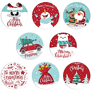 800 Pieces Merry Christmas Stickers,1.5 Inch Holiday Stickers Christmas Stickers for Cards envelopes Christmas Tags Adhesive Labels Happy Holidays Gift Seals Boxes Decorative Stickers (Fresh Style)